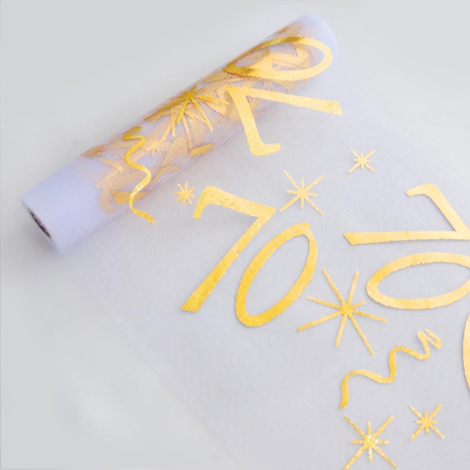 70th Birthday Table Runner Gold TulleTable Decorations for Adult ...