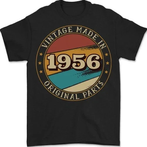 70th Birthday Vintage Made In 1956 Mens T-Shirt Cotton - Walmart.com
