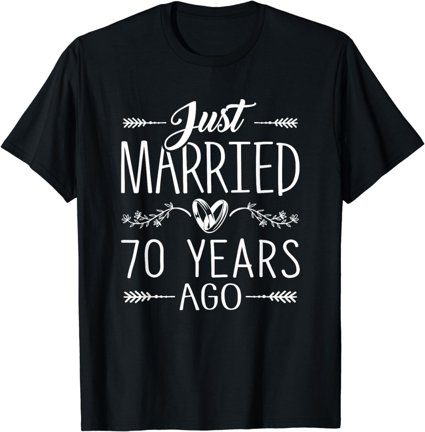 70th Wedding Anniversary Married Couple 70 Years of Marriage T-Shirt ...