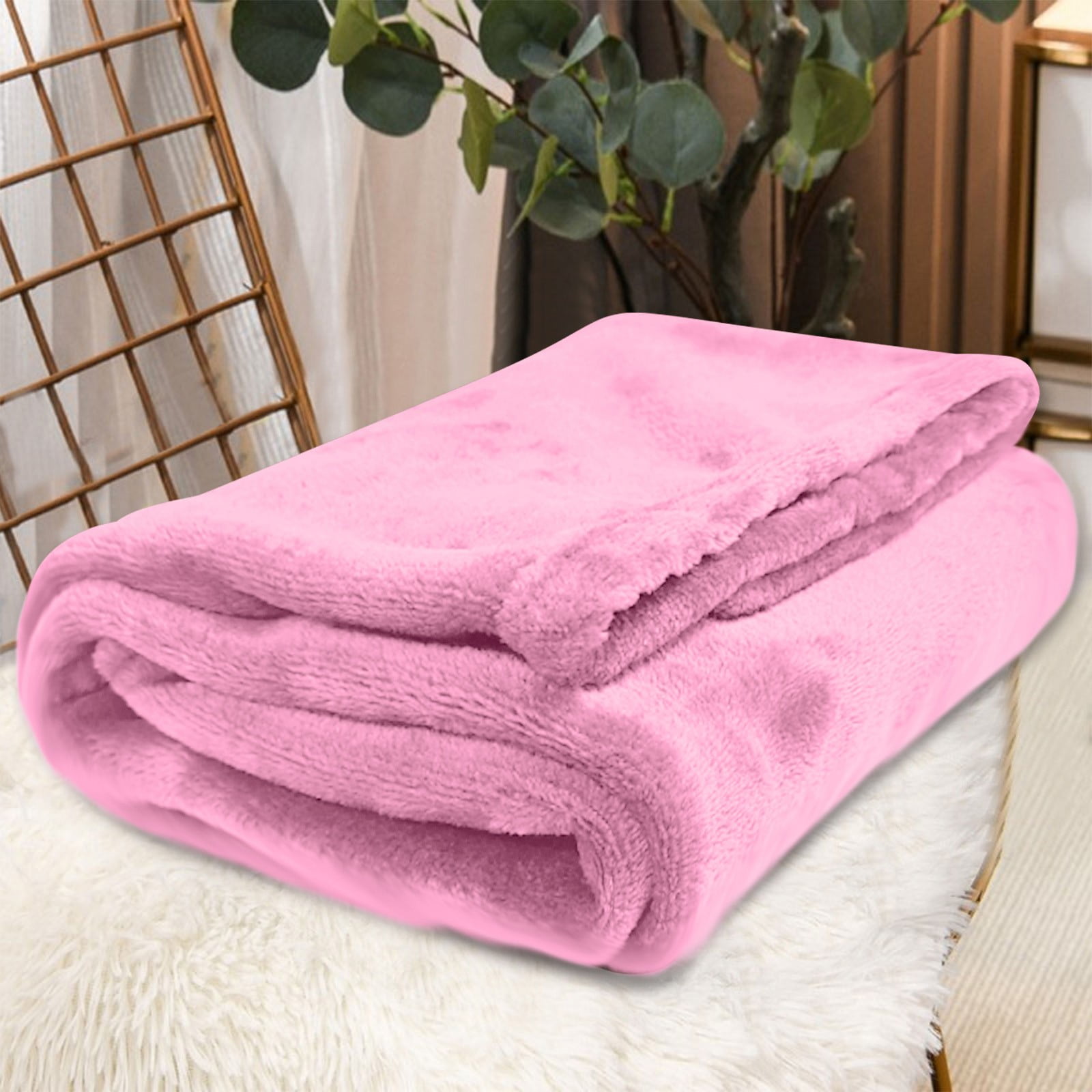 70x100cm Solid Flannel Travel Blanket – Ultra-Soft Velvet Lap Throw for ...