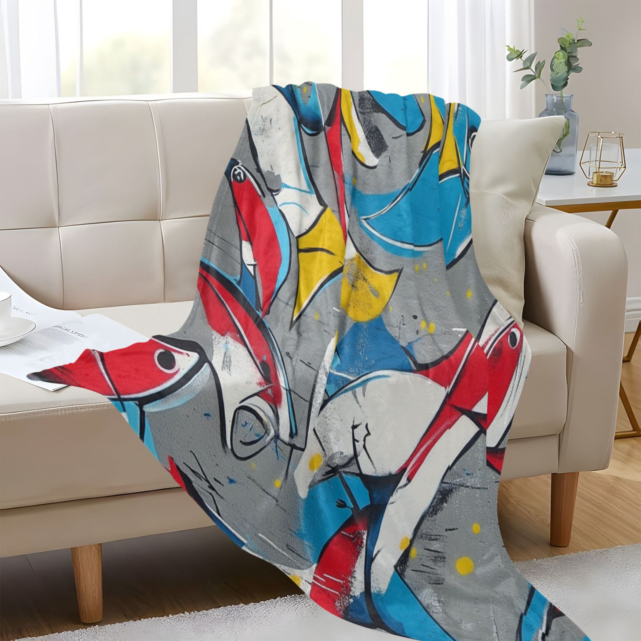 70x55in Magic Glow Flannel Blanket Fluorescent Blanket Bed Throws ...