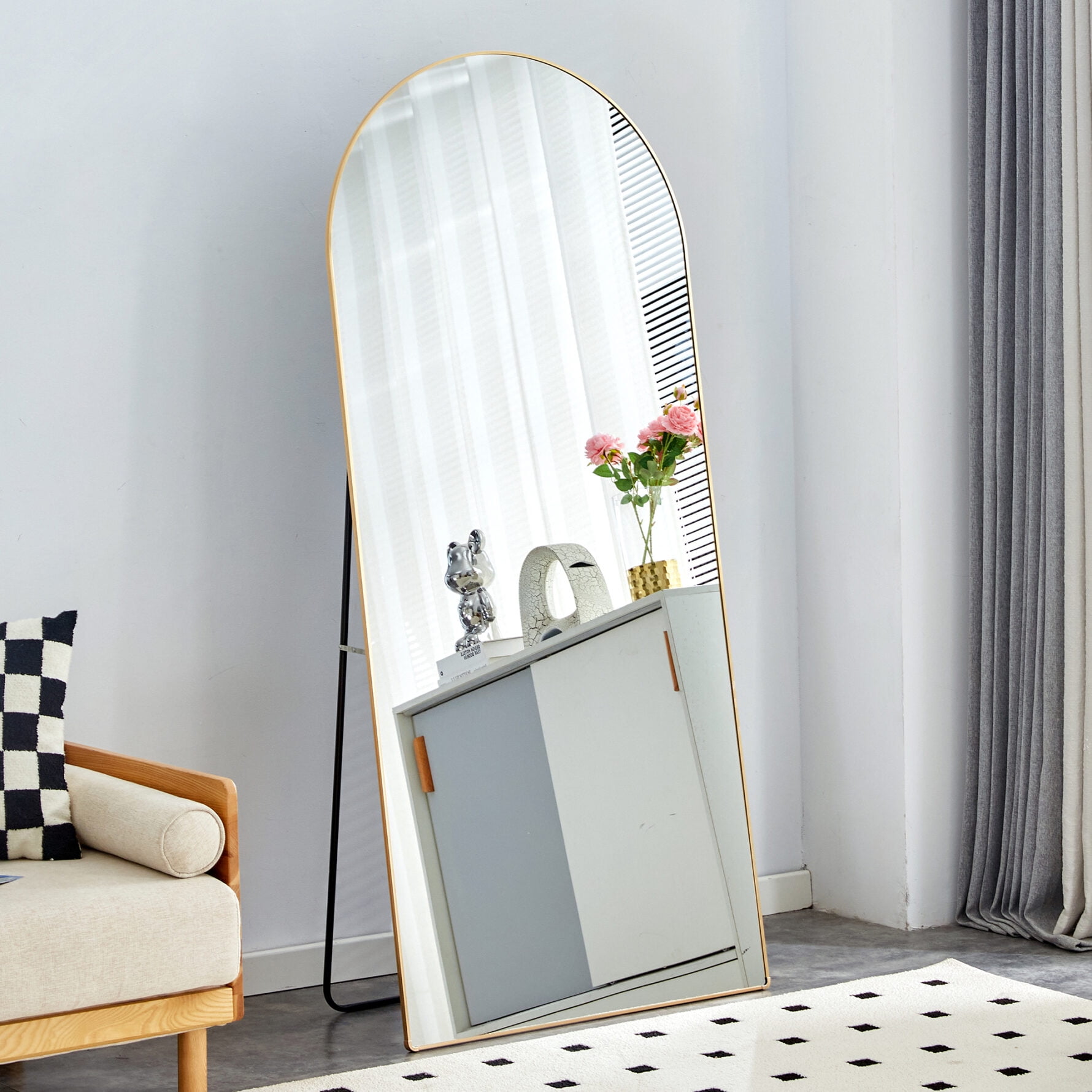 71.0''x31.4''Arched Full Length Mirror, Full Body Floor Mirror Standing ...
