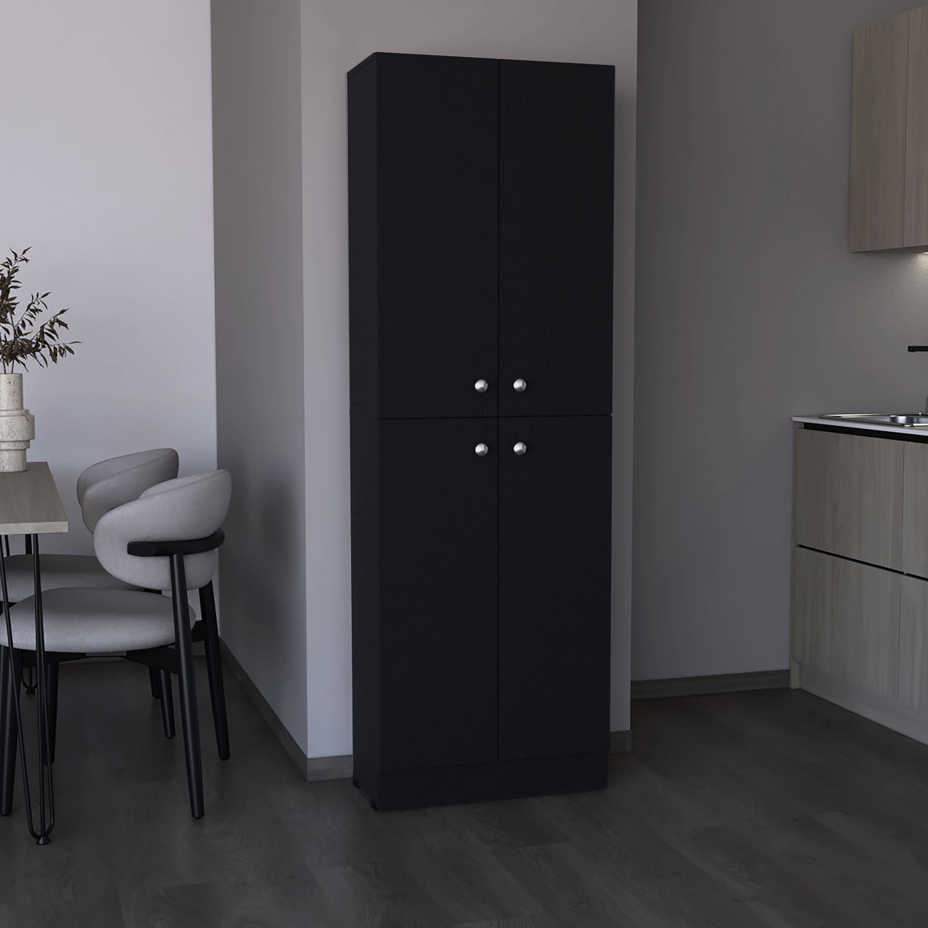 71.1" H, 4-Door Cabinet with 5 Adjustable Shelves | Perfect for Kitchen ...