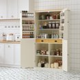 71.3" High Freestanding Kitchen Pantry, Large Cupboard Storage Cabinet ...