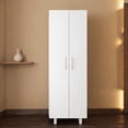 71.3-Inch Tall Pantry Cabinet, Scandinavian Style, White Engineered ...