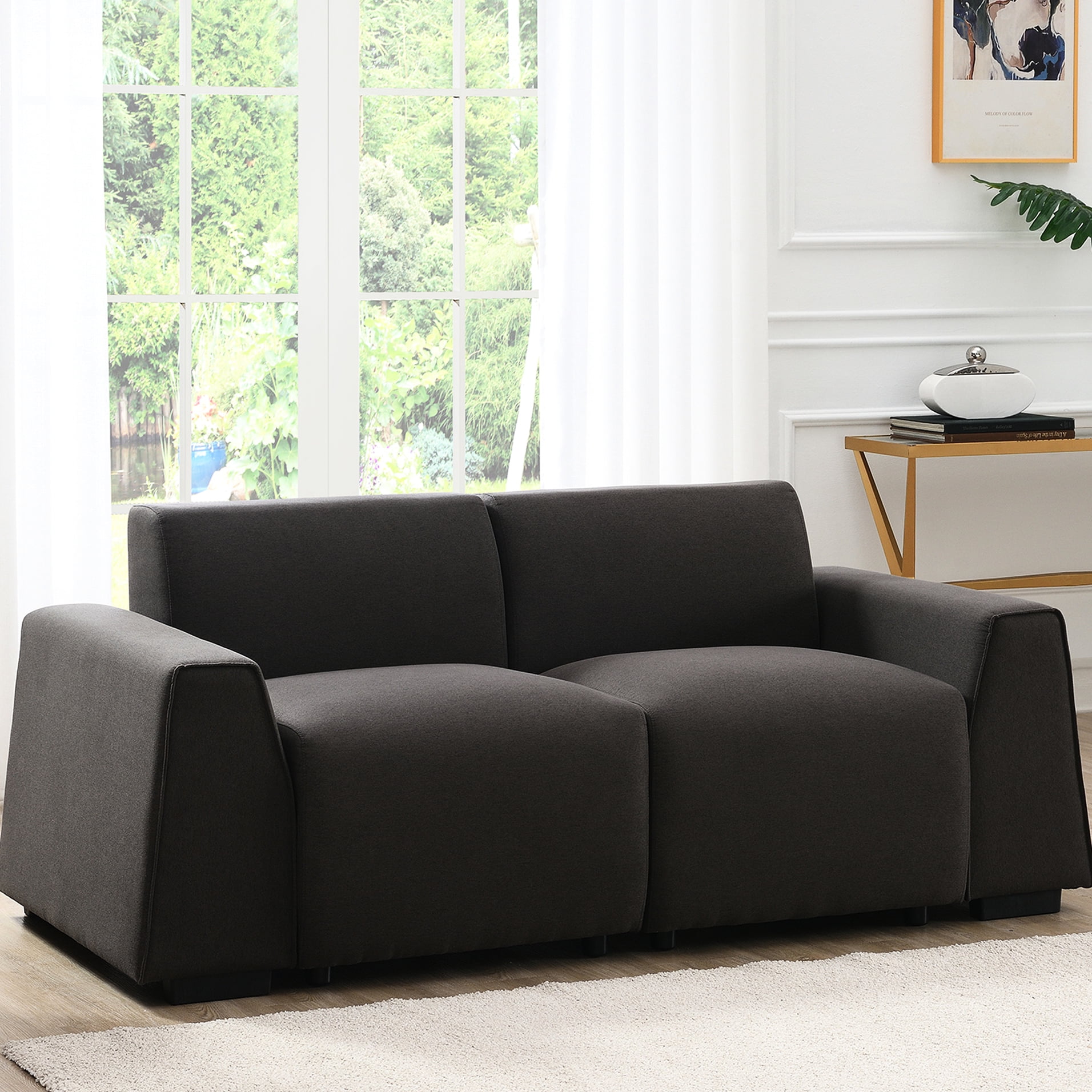 71*35.5" With Linen Fabric, 2-3 Seats. Minimalist Design For Living ...