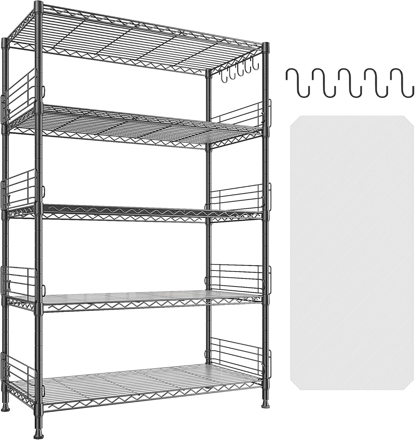 71.5‘’H Wire Shelving Unit,5 Tier Metal Shelving Pantry Kitchen Shelves ...