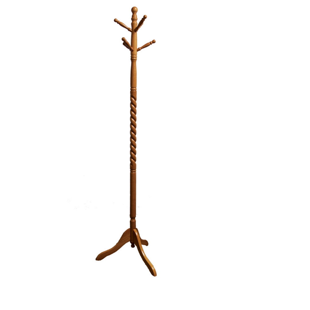 Hall Tree 71.5" Tall Wooden Standing Coat Rack" Twist" with Natural ...
