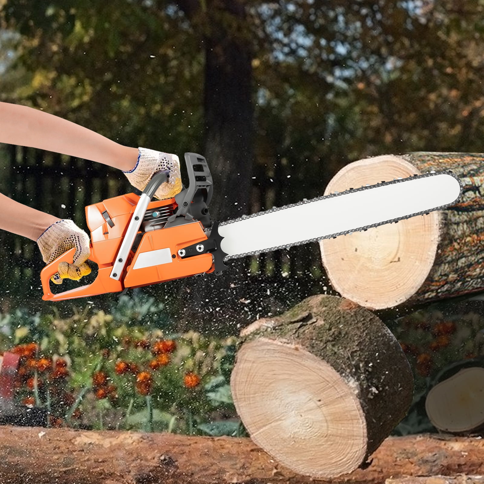 71.8cc Gas-Powered Chainsaw, 24-Inch Guide Bar & Manganese Steel Chain ...