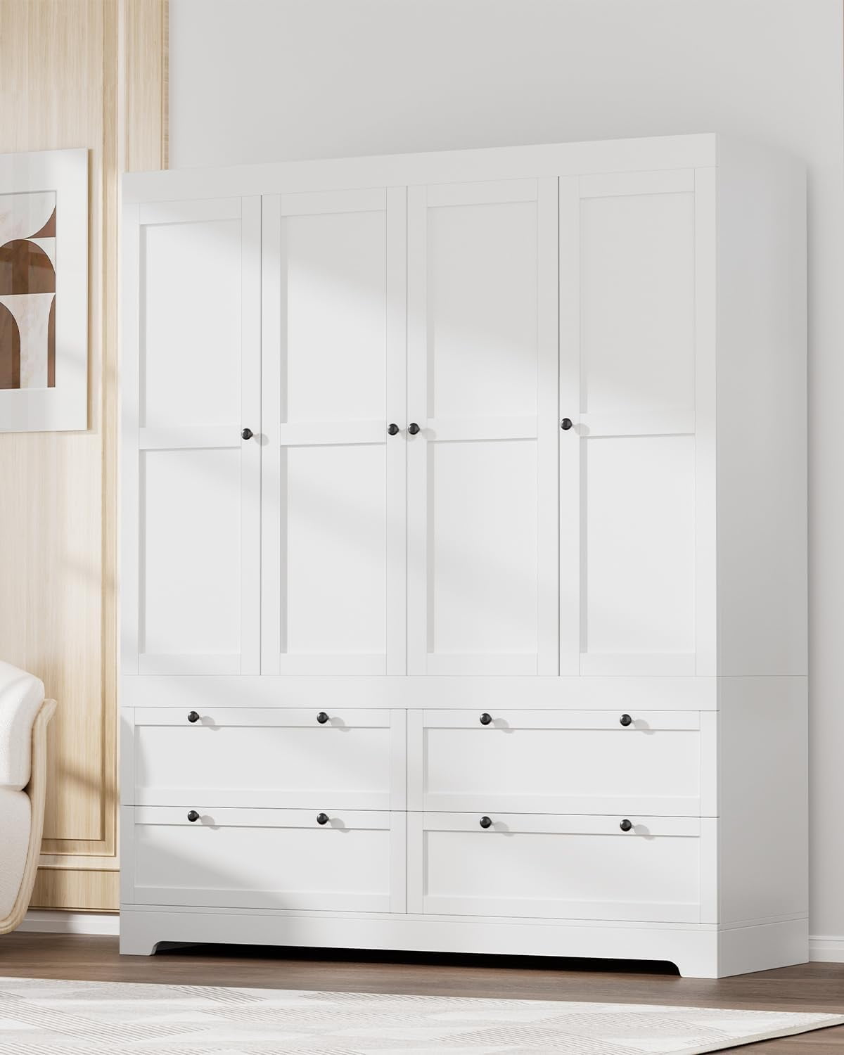 71" Armoire Wardrobe Large Closet Freestanding Household 12 Door ...