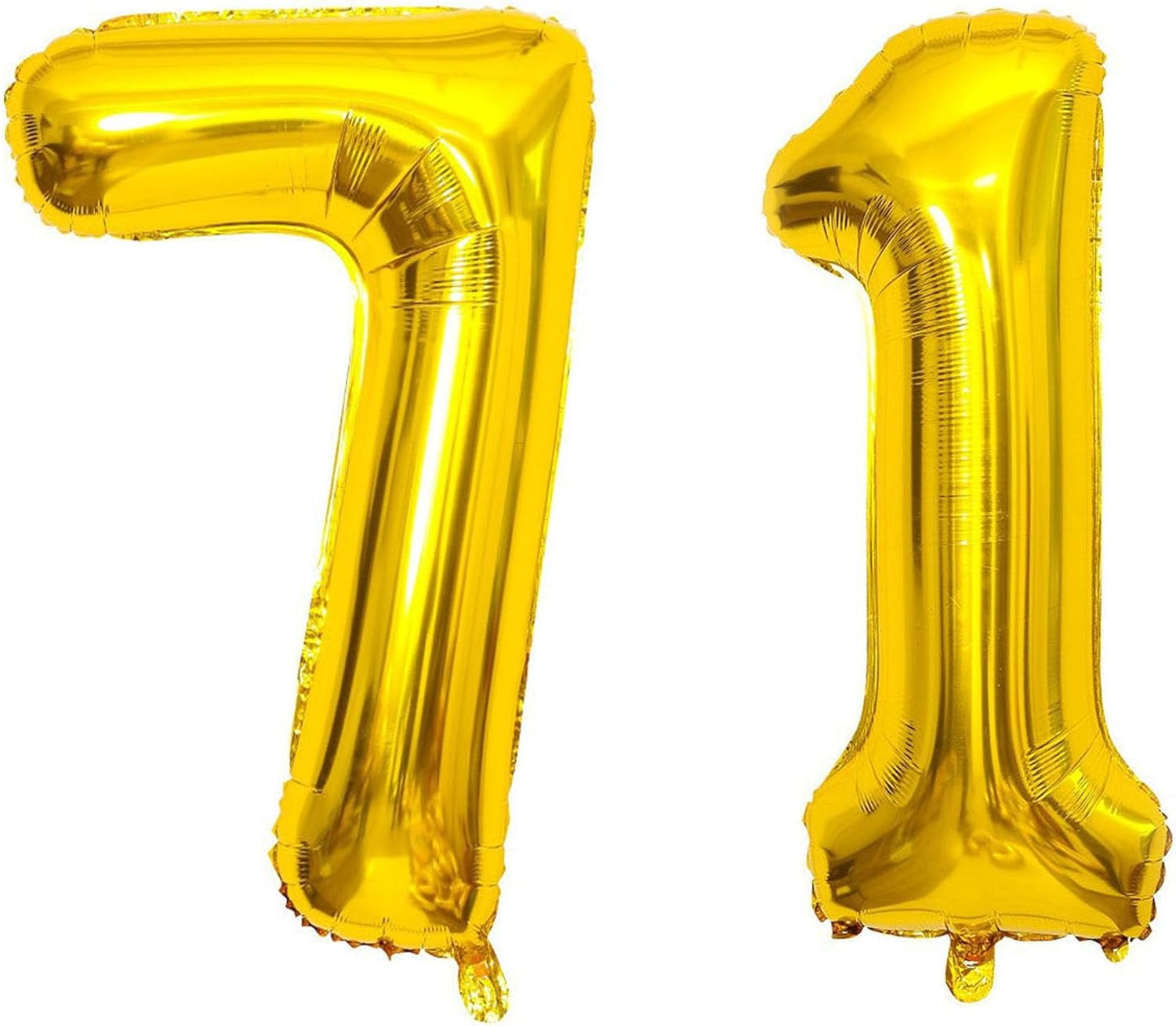 71 Balloon Number 40 Inch Gold Jumbo Numbers 17 Foil Mylar Balloons for ...