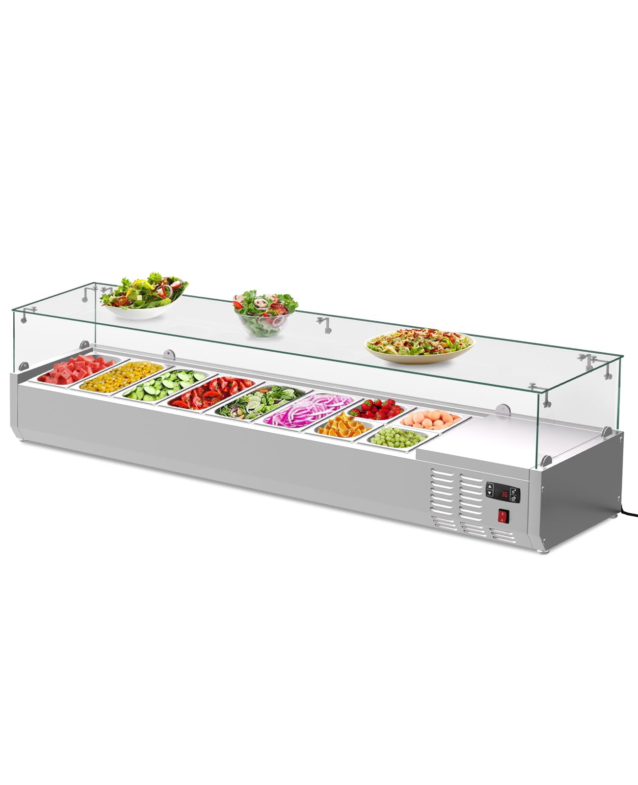 71" Countertop Refrigerated Condiment Station with Auto Defrost ...