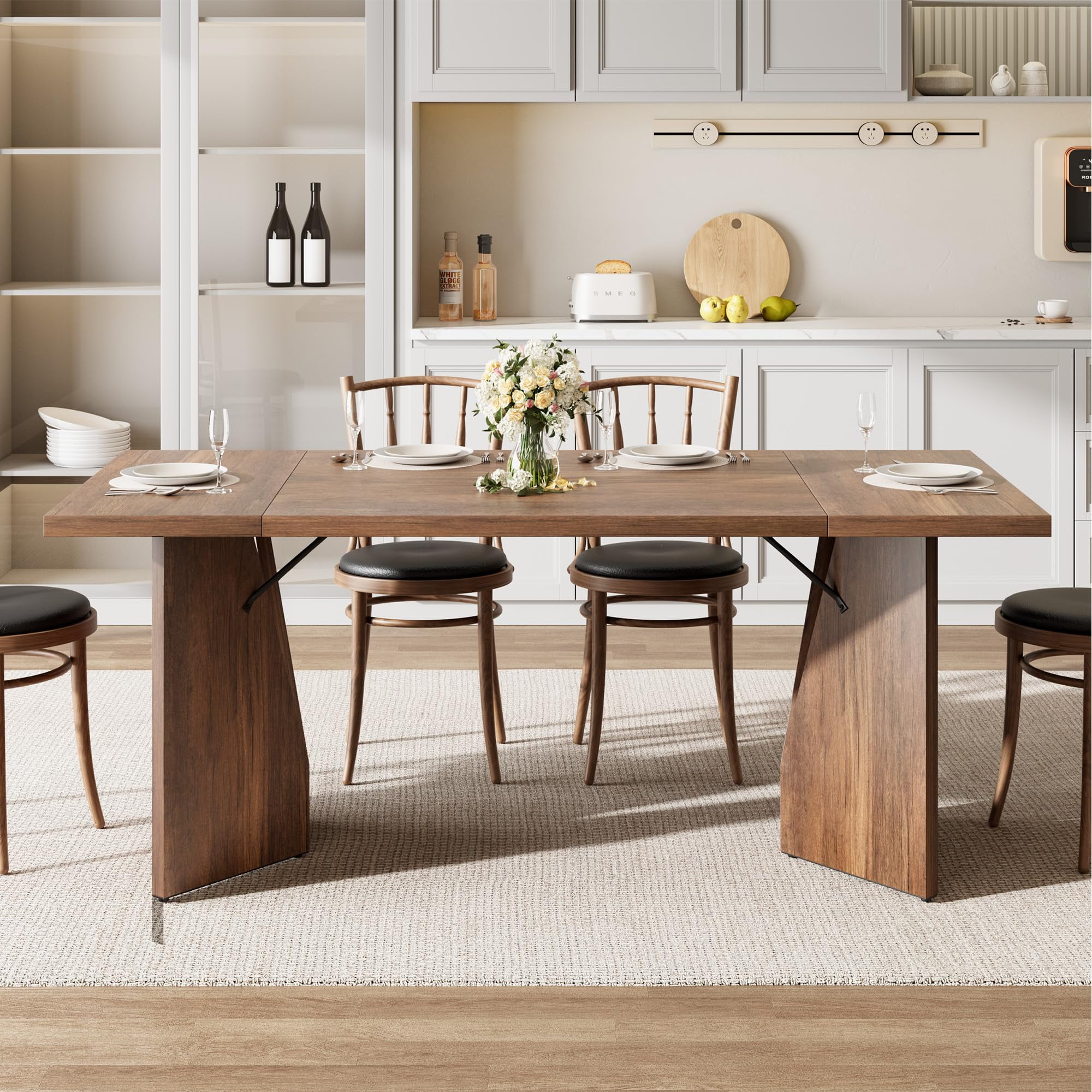 71''Dining Table,Kitchen Dining Table for 6 People,Farmhouse Tall ...