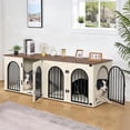 71" Dog Crate Furniture for 2 Dogs, Heavy Duty Wooden Kennel for Medium ...