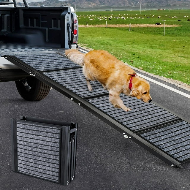 "71"" Large Portable Folding Dog Ramp for Trucks and SUVs - Non-Slip ...