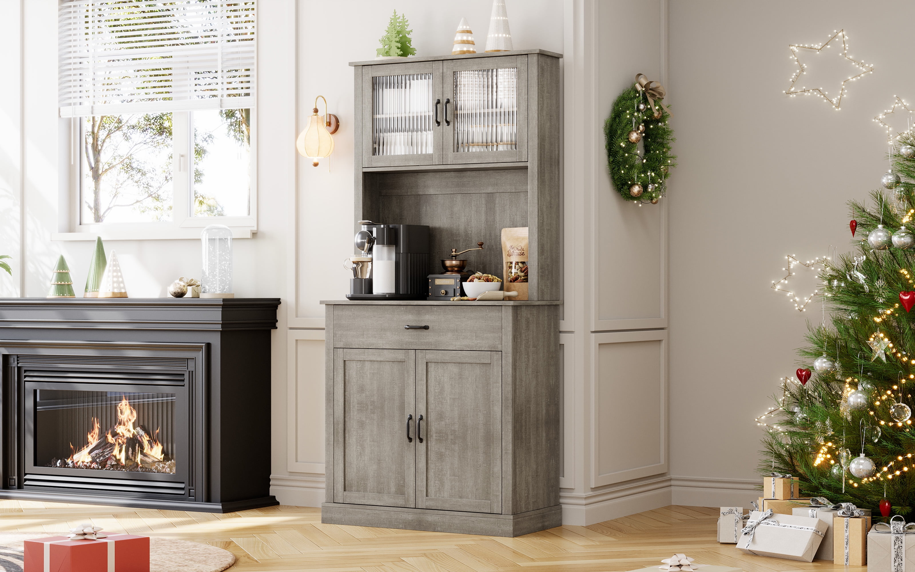 71”Freestanding Tall Kitchen Cabinet,Kitchen Pantry Cabinet with ...