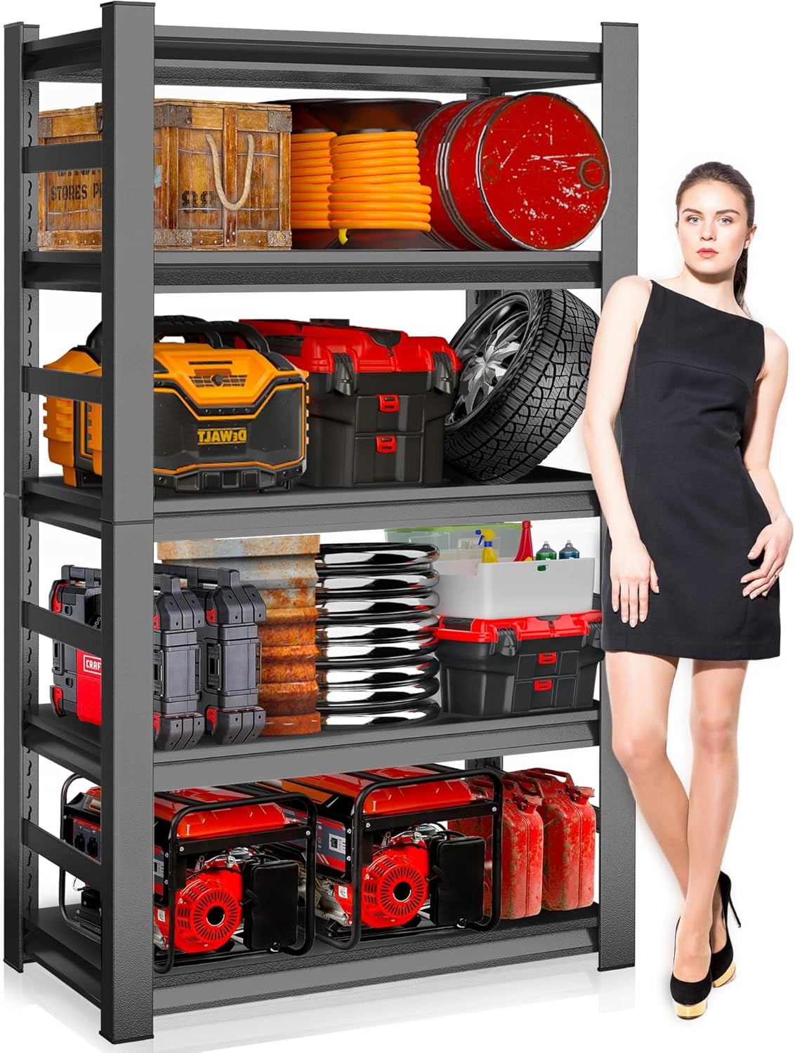 71" H|36" W Garage Shelving Unit and Storage-Easy Assembly Metal ...