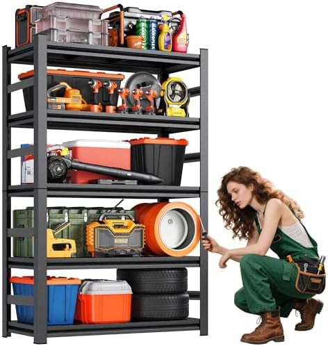 71" H|36" W Garage Shelving Unit and Storage-Easy Assembly Metal ...