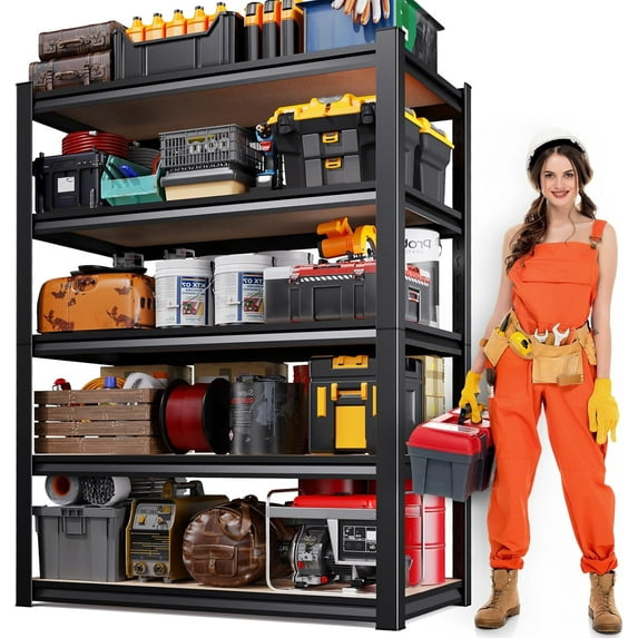 71"H Garage Shelving-2050LBS 5 Tier Storage Shelves,Adjustable Heavy ...