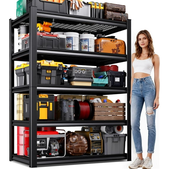 71"H Garage Shelving-3000LBS 5 Tier Storage Shelves,Adjustable Heavy ...