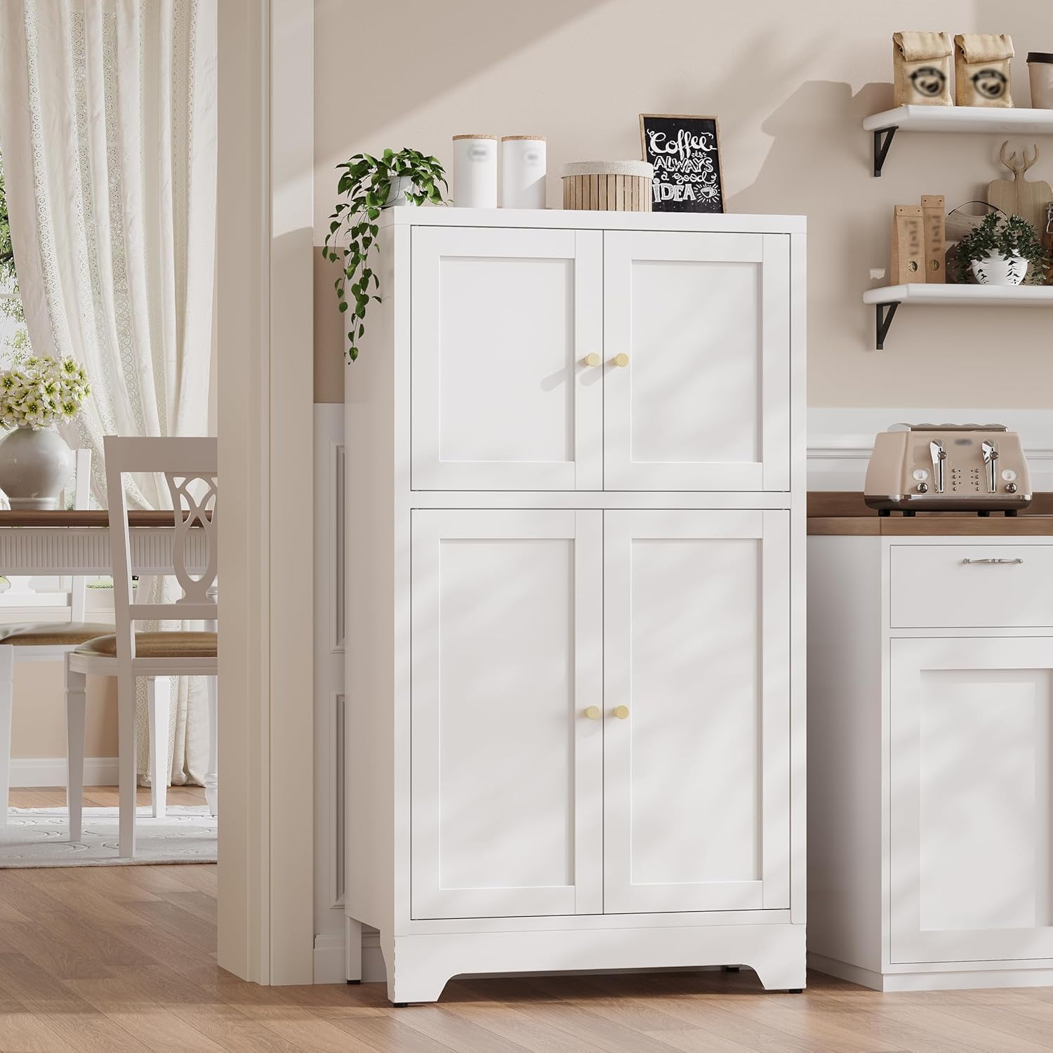 71“H Kitchen Pantry Cabinet with Drawers,Tall Kitchen Pantry Cabinets ...