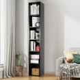 71" H Tall Narrow White Bookcase for Home Office, 6 Cubes Adjustable ...
