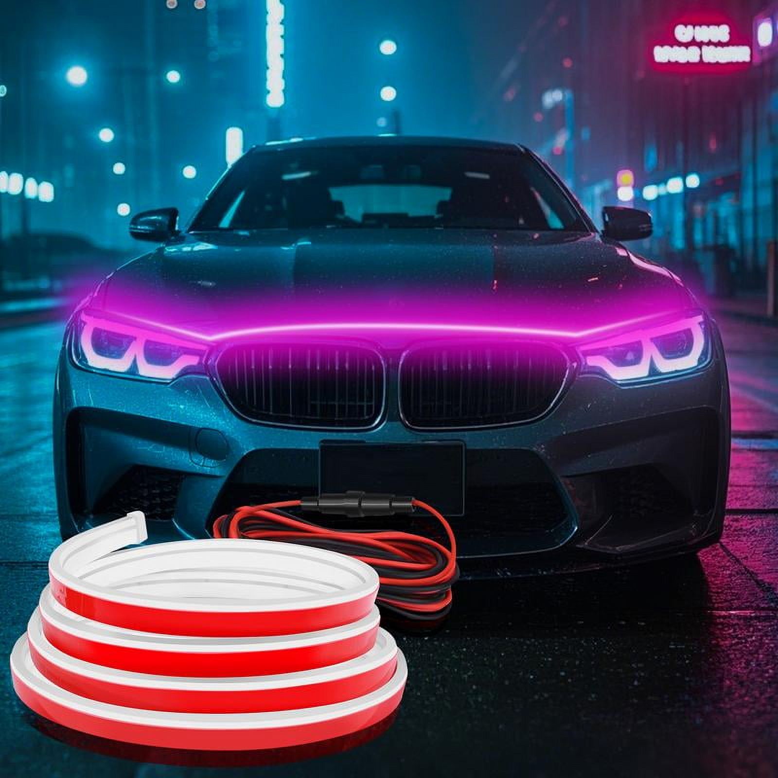 71" High Brightness Car Hood Gap LED Light Strip - Ambient Light Kit ...