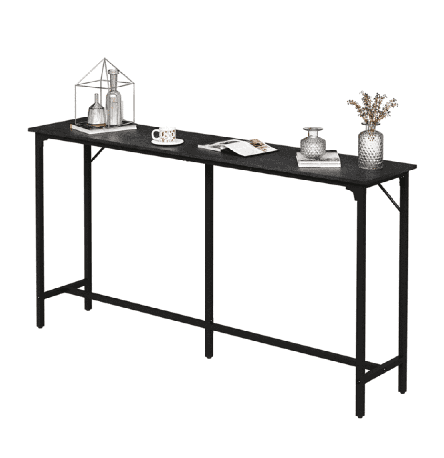 71-Inch Bar Table (Black) - 209 lbs Capacity Pub Height Table with ...