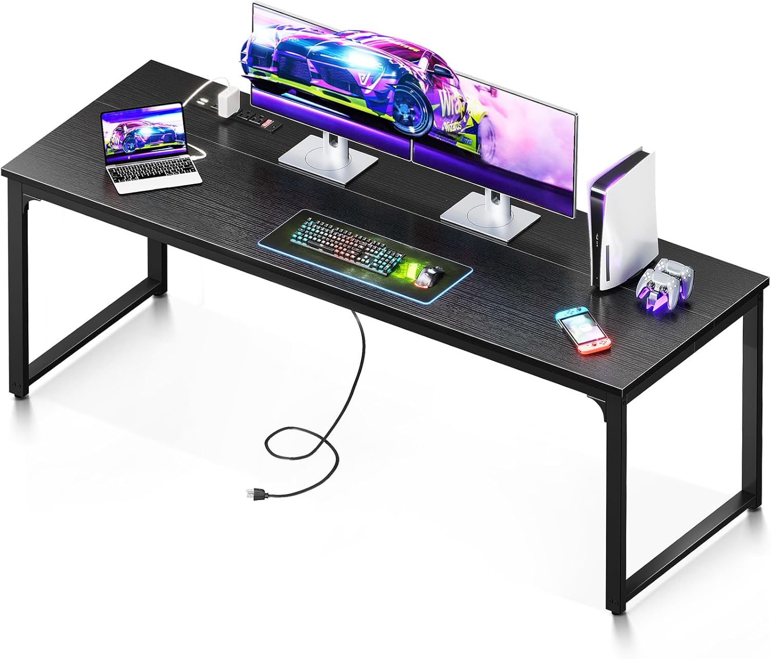 71 Inch Computer Desk with USB Ports Large Office Desk Long Study ...