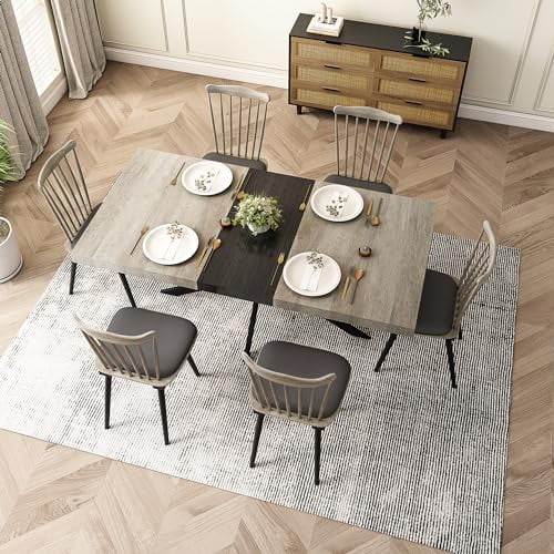 71 Inch Extendable Dining Table for 4 6 8 People,Rectangular Wooden ...