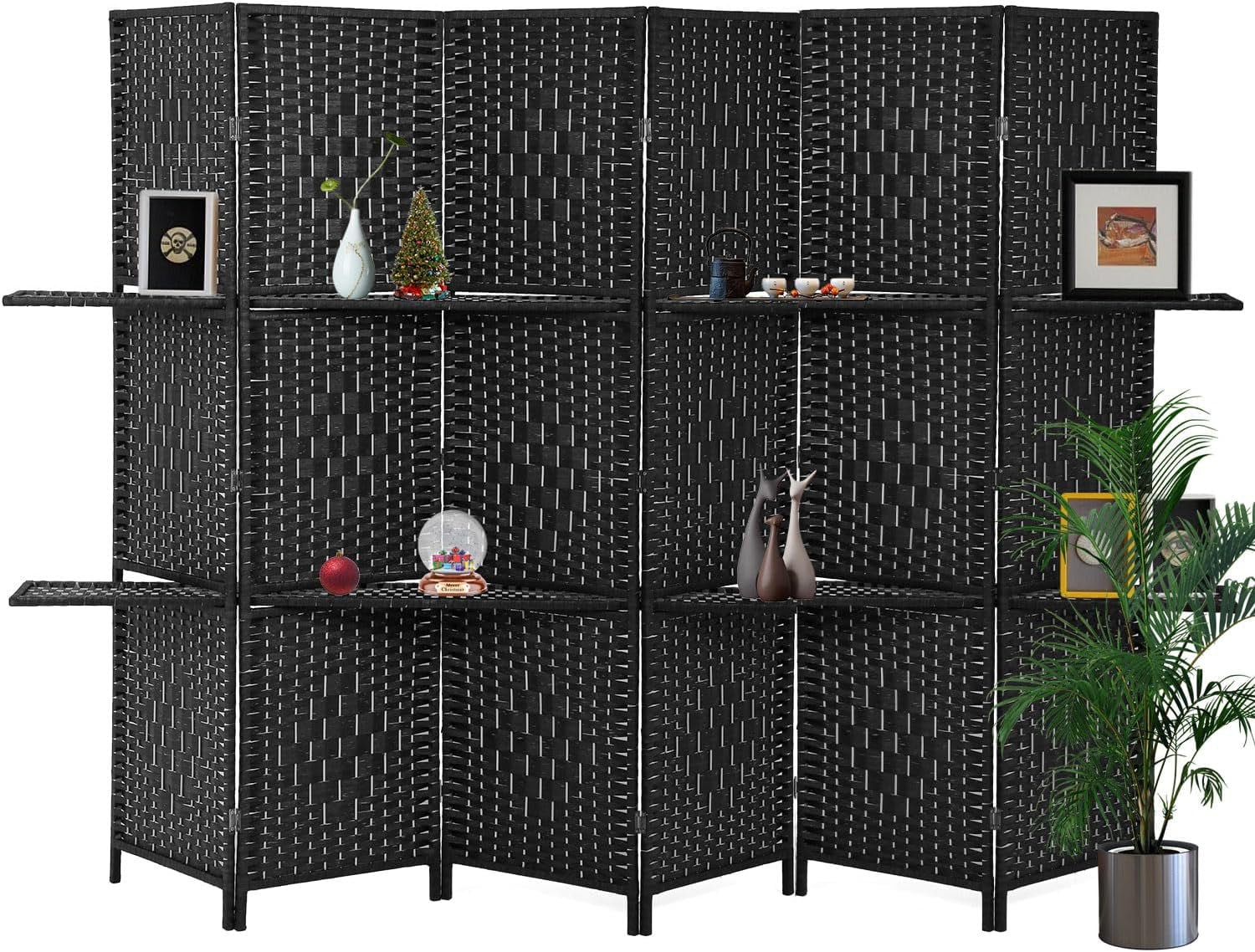 71 Inch High Room Divider Wall, Hand-Woven Design Room Dividers and ...