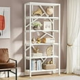 71 Inch Industrial Bookshelf 6 Etagere Bookcase Free Standing Open Book ...