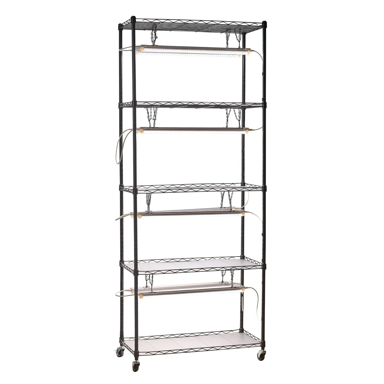 71 Inch Tall Indoor Plant Stand with Wheels 192W 5000K Full Spectrum ...