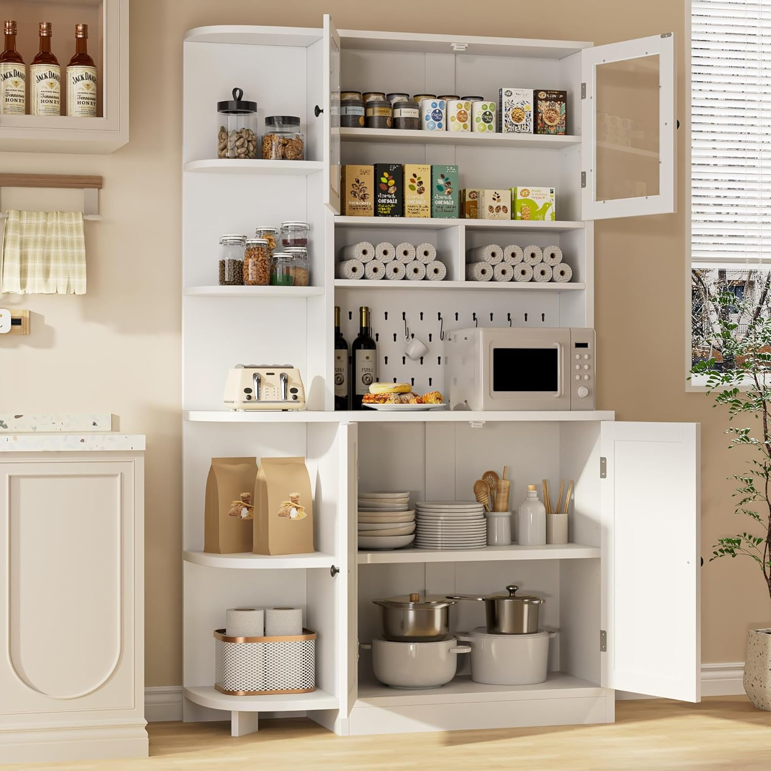 71 Inch Tall Pantry Storage Cabinet, Kitchen Pantry Cabinet with ...
