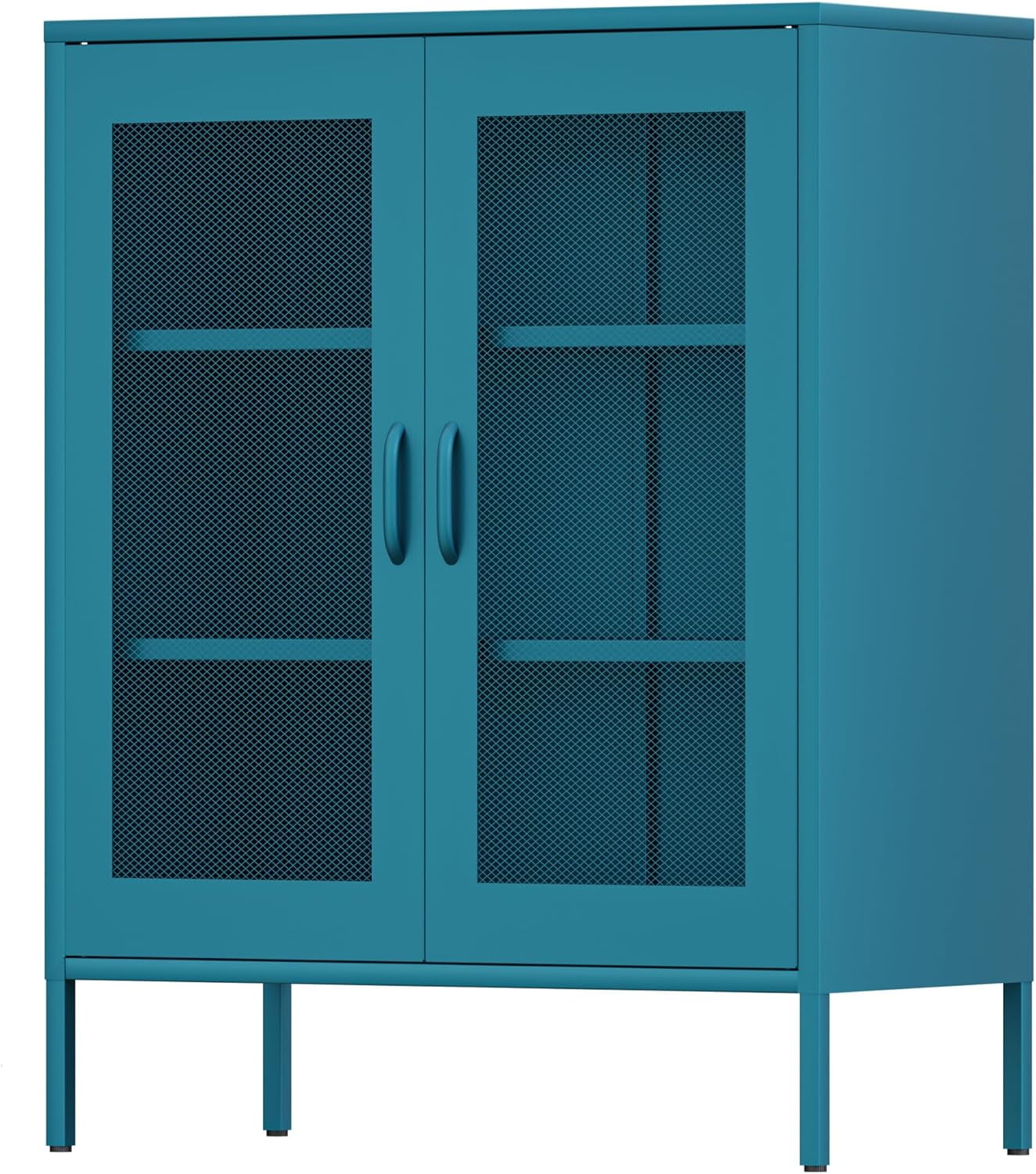 71 Inches Black Metal Wardrobe Cabinet with Hanging Rod, Metal Armoire ...