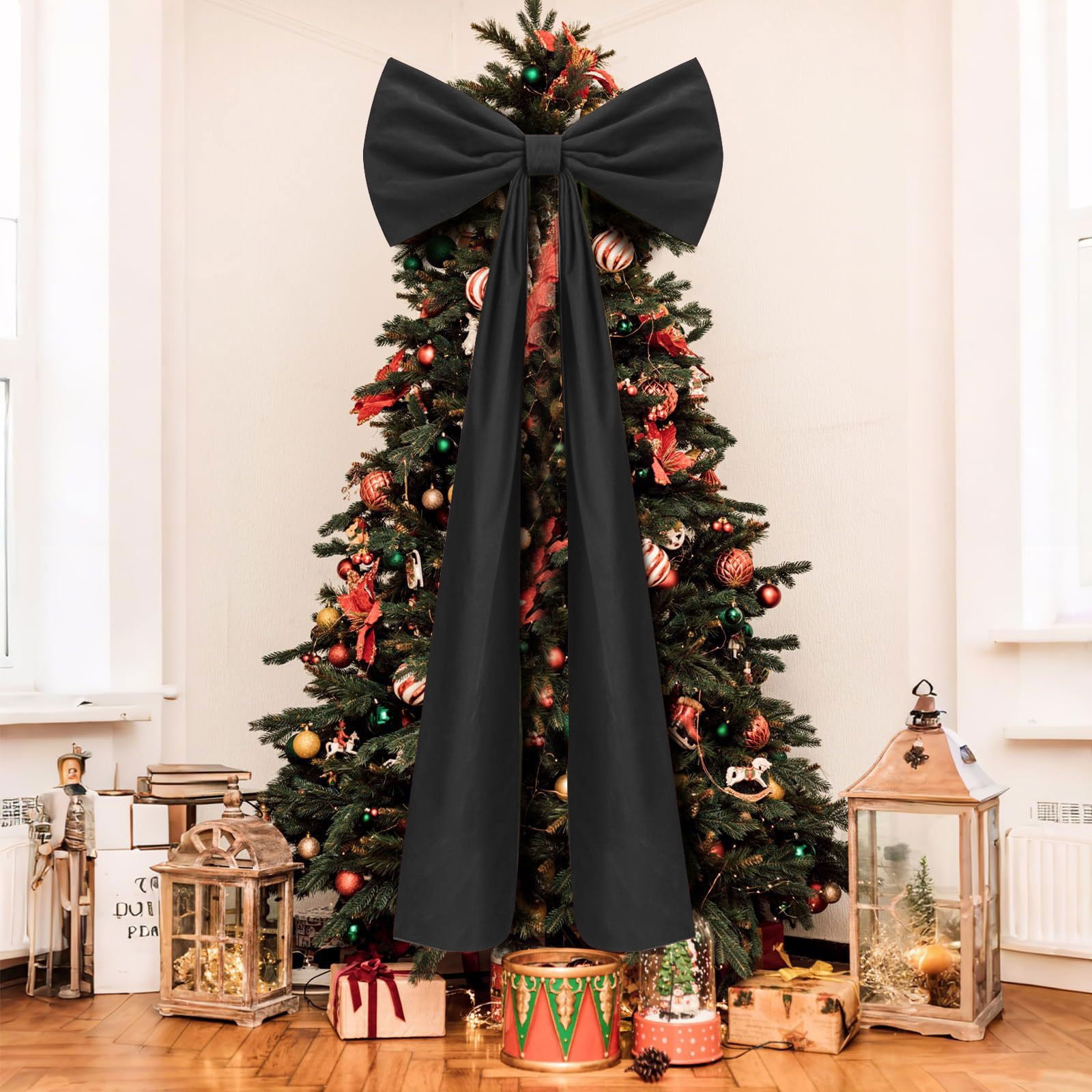 71 Inches Christmas Extra Large Velvet Bow - Giant Xmas Tree Topper for ...