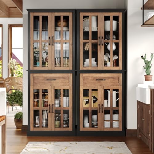 71'' Kitchen Pantry Cabinet, Tall Kitchen Cabinet Pantry Cabinet with ...