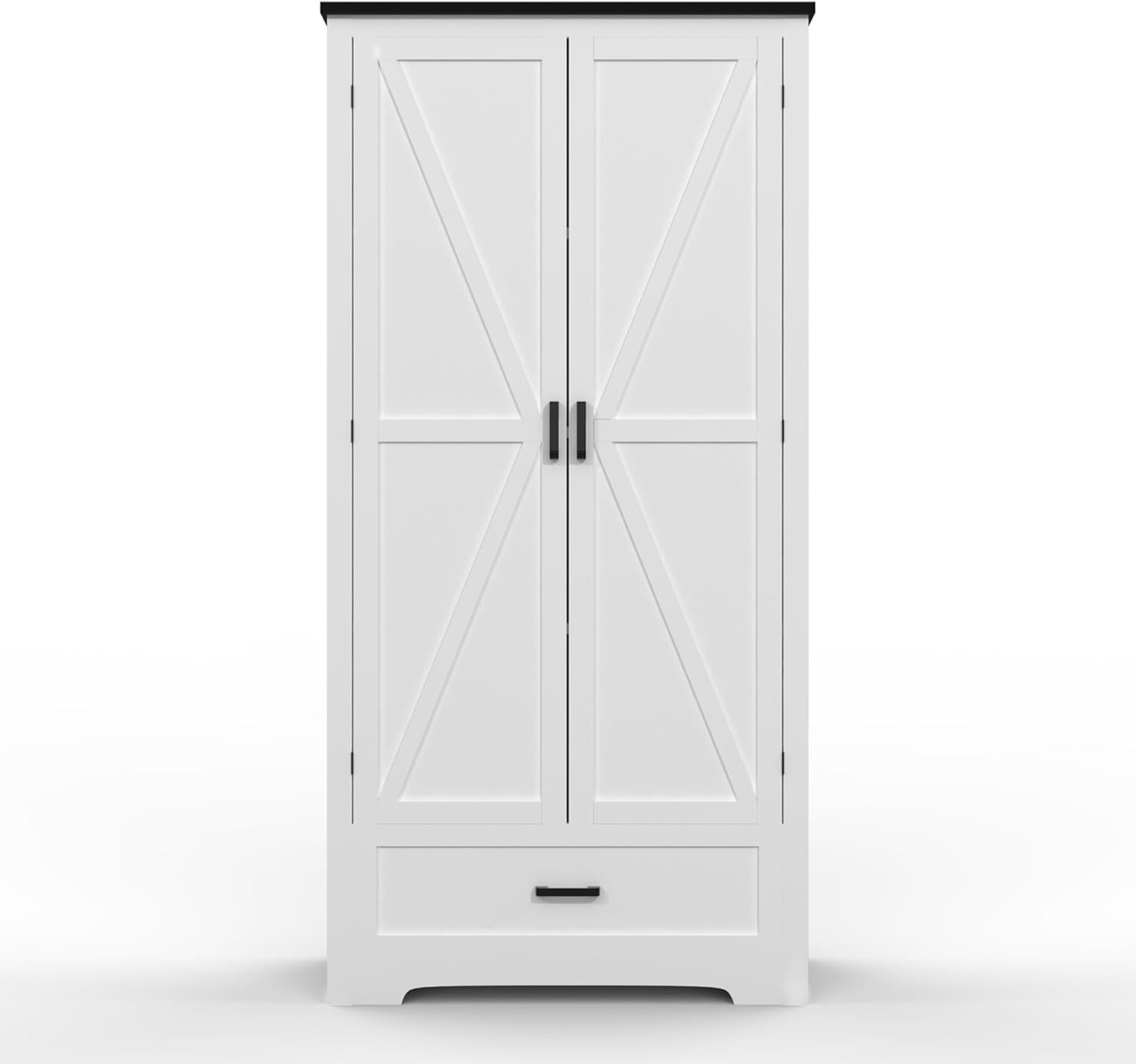 71" Kitchen Pantry Storage Cabinet, Barn Doors Tall Storage Pantry ...