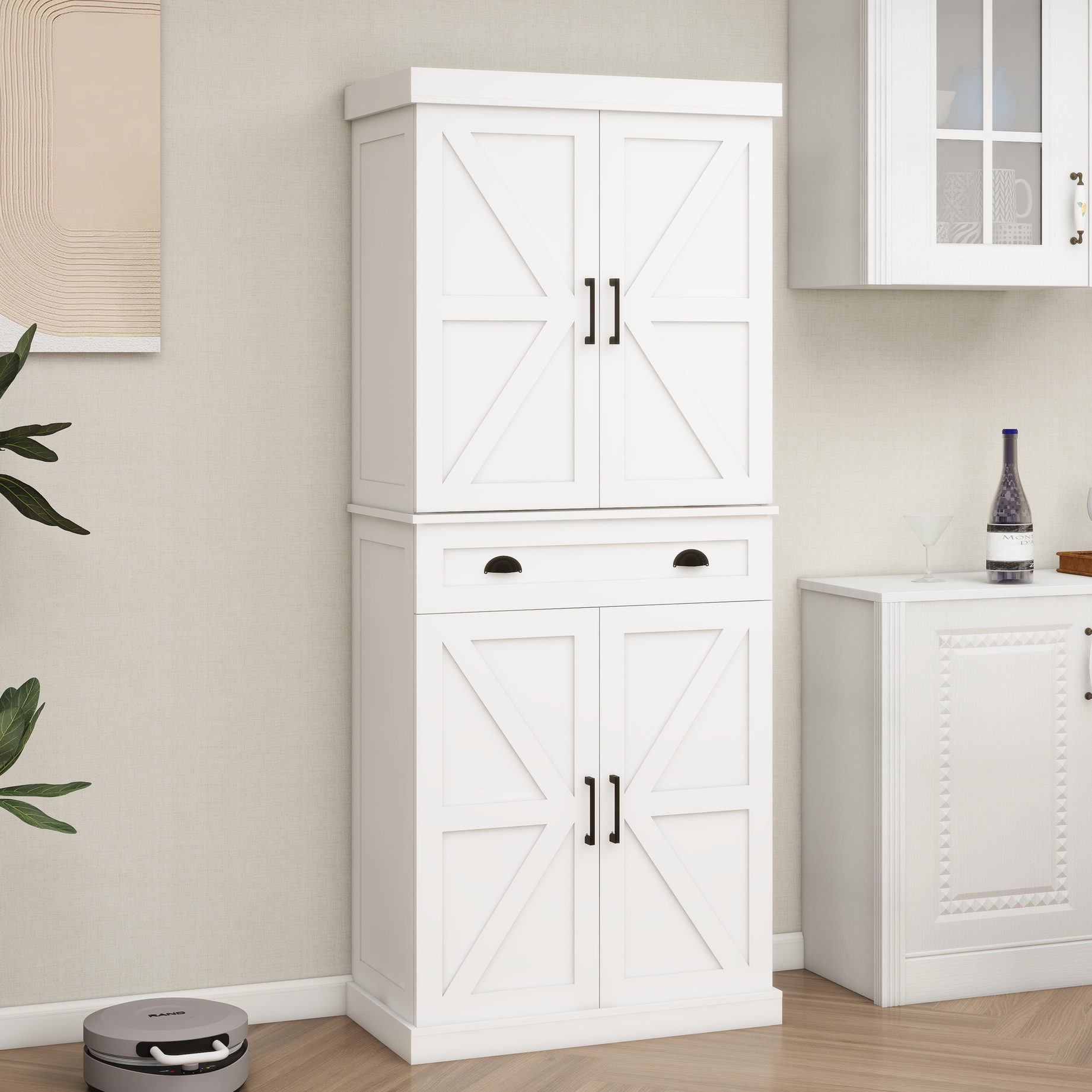 71" Kitchen Storage Cabinet with Drawer | Ample Space for Canned Food ...