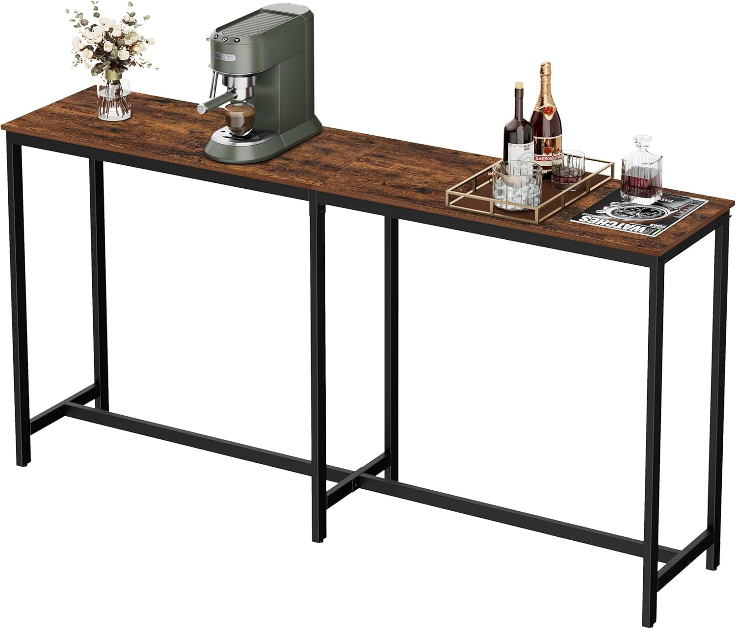 71" L Bar Table,Narrow Long Kitchen Dining Table, Counter Bar Height ...