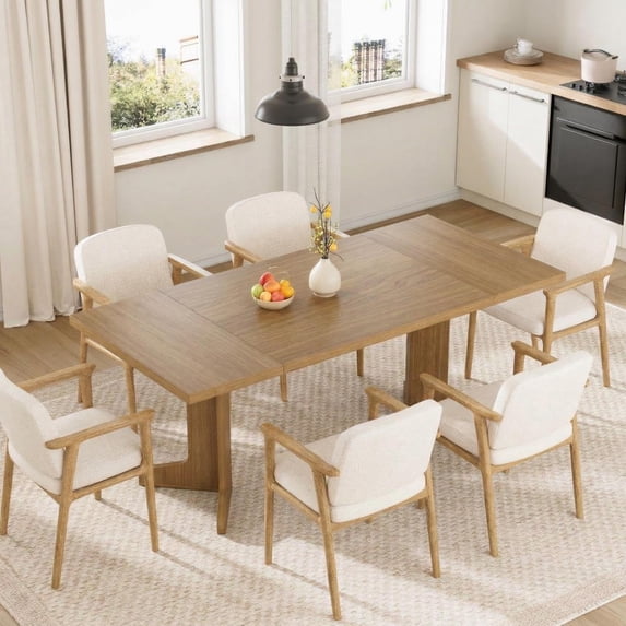 71" Large Dining Table for 6 to 8 People, Modern Dinner Table with ...