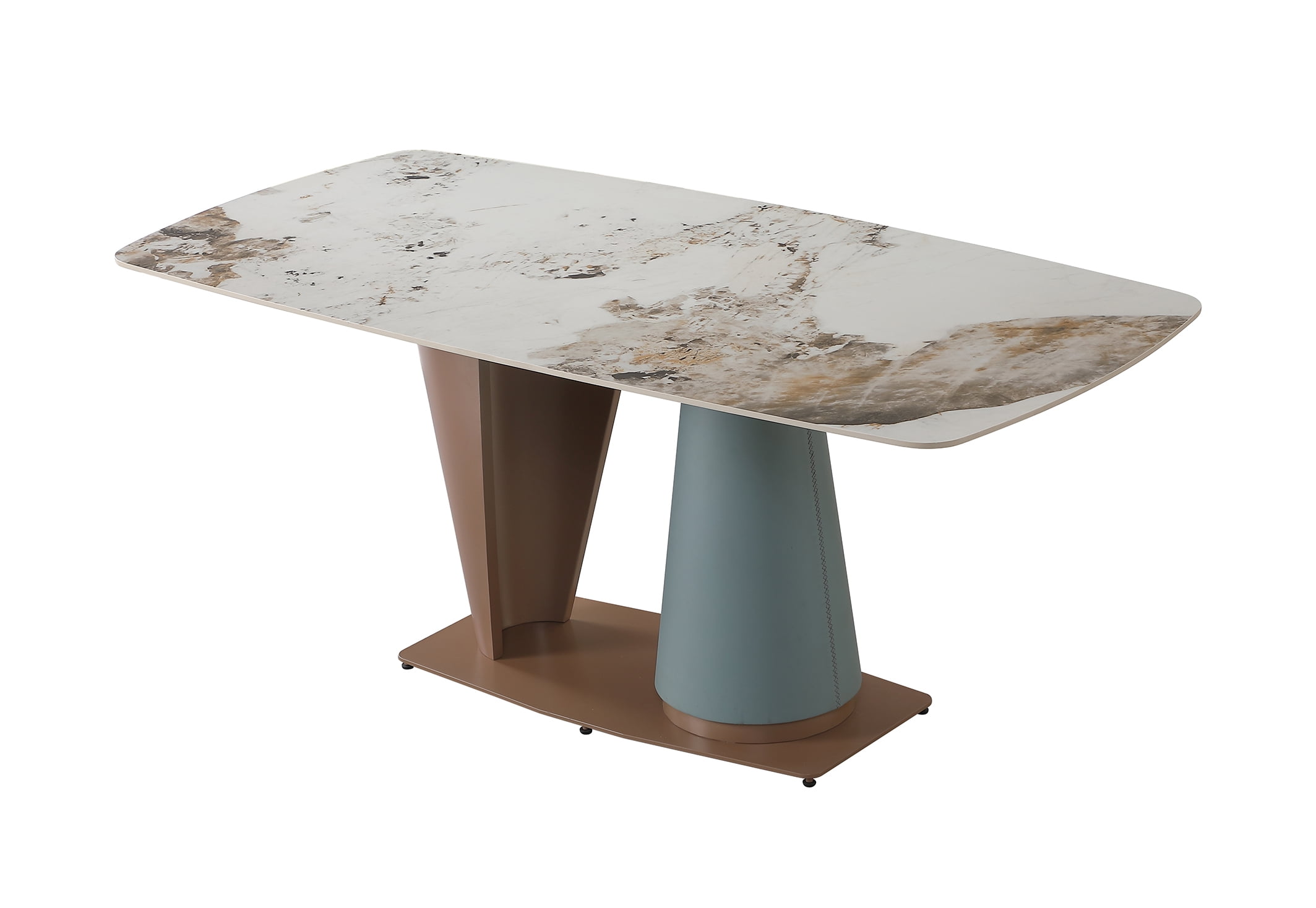 71" Leavader Pandora Color Sintered Stone Dining Table with Cone Carbon Steel Base - Walmart.com