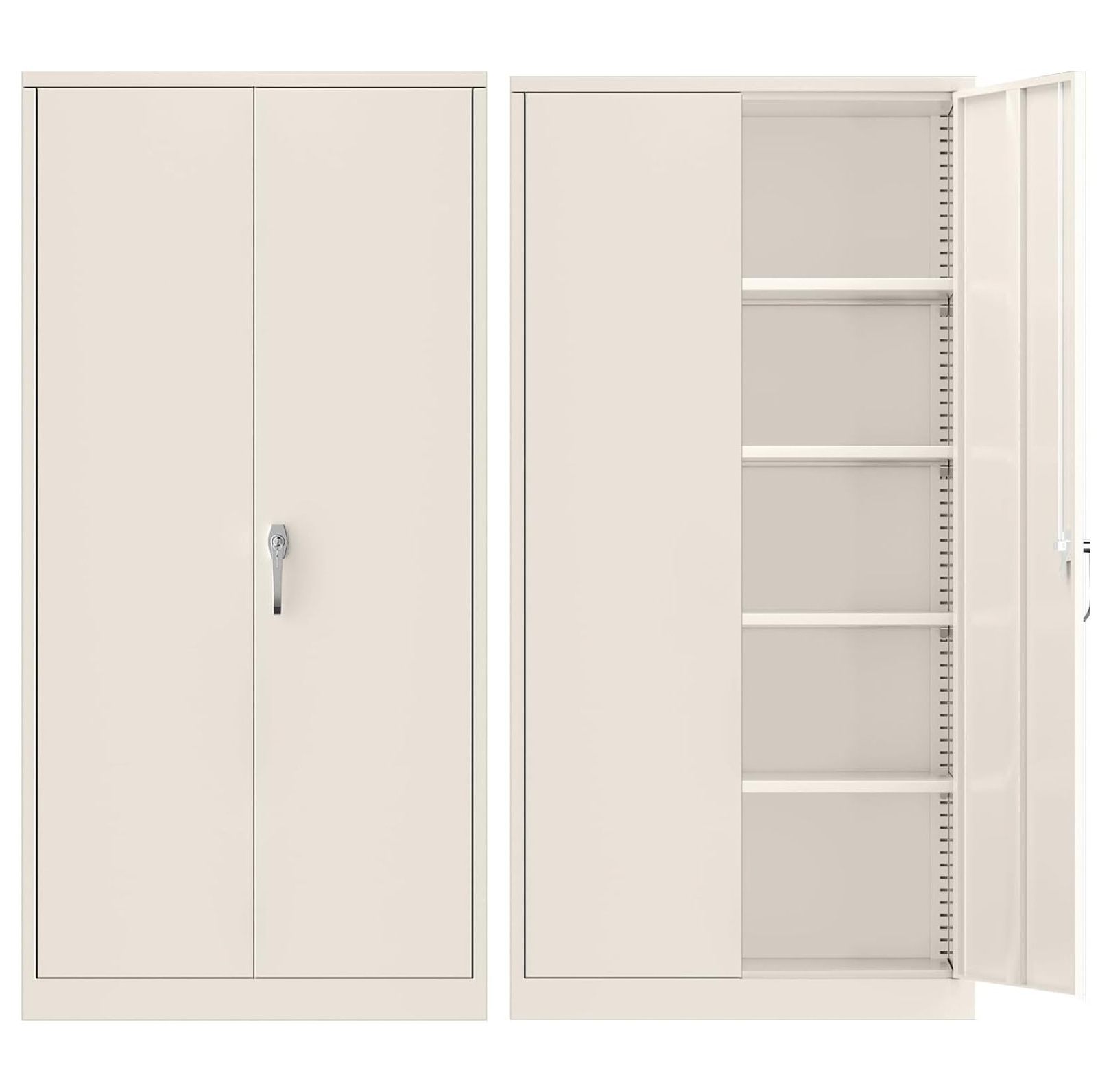 71" Lockable Steel Storage Cabinet, Locking Metal Storage Cabinets ...