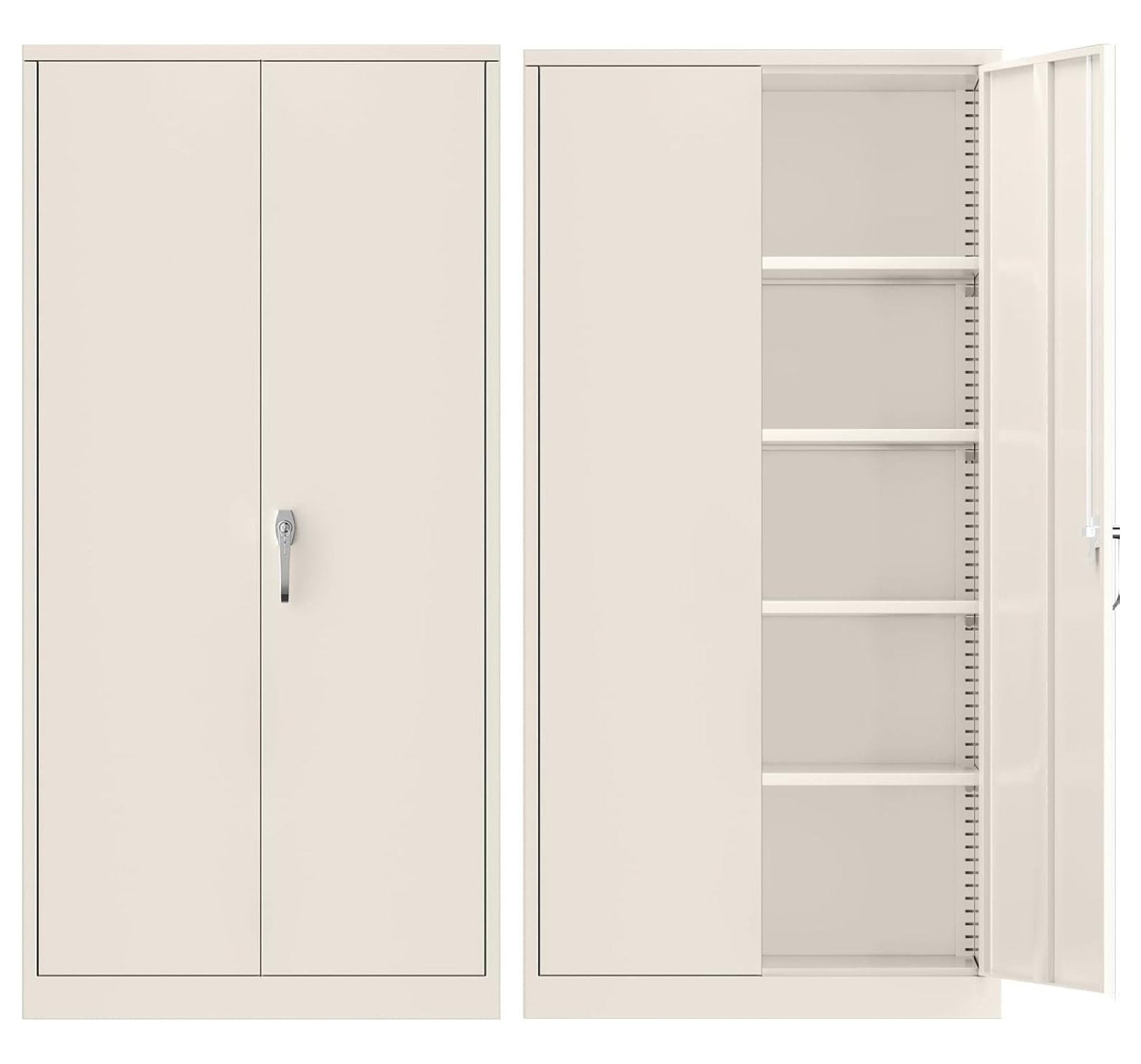 71" Lockable Steel Storage Cabinet, Locking Metal Storage Cabinets ...