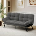 71" Memory Foam Futon Couch,Detachable Cushion,Adjustable Backrest ...