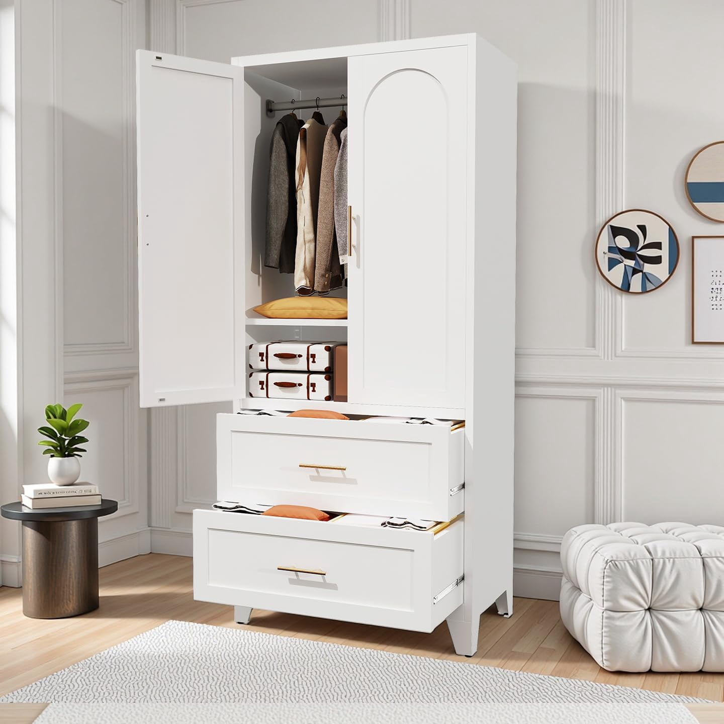 Extraordinary Armoire With Shelves And Drawers Gallery