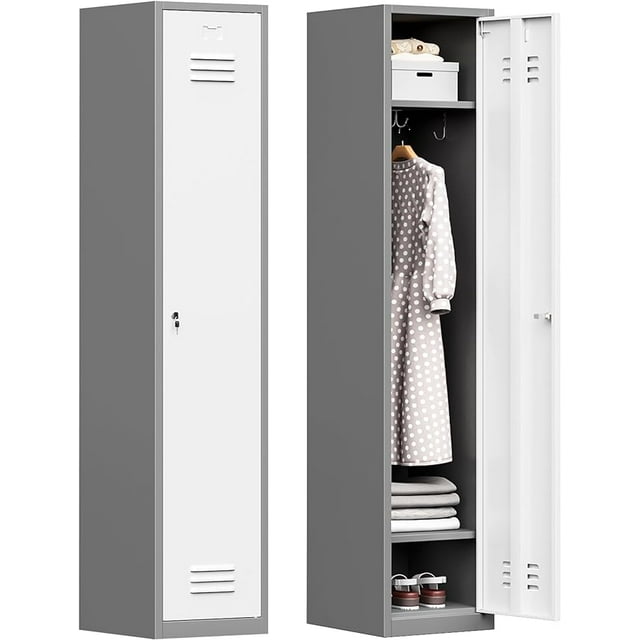 71" Metal Locker, Metal Lockers for Employees, Locker Storage Cabinet ...