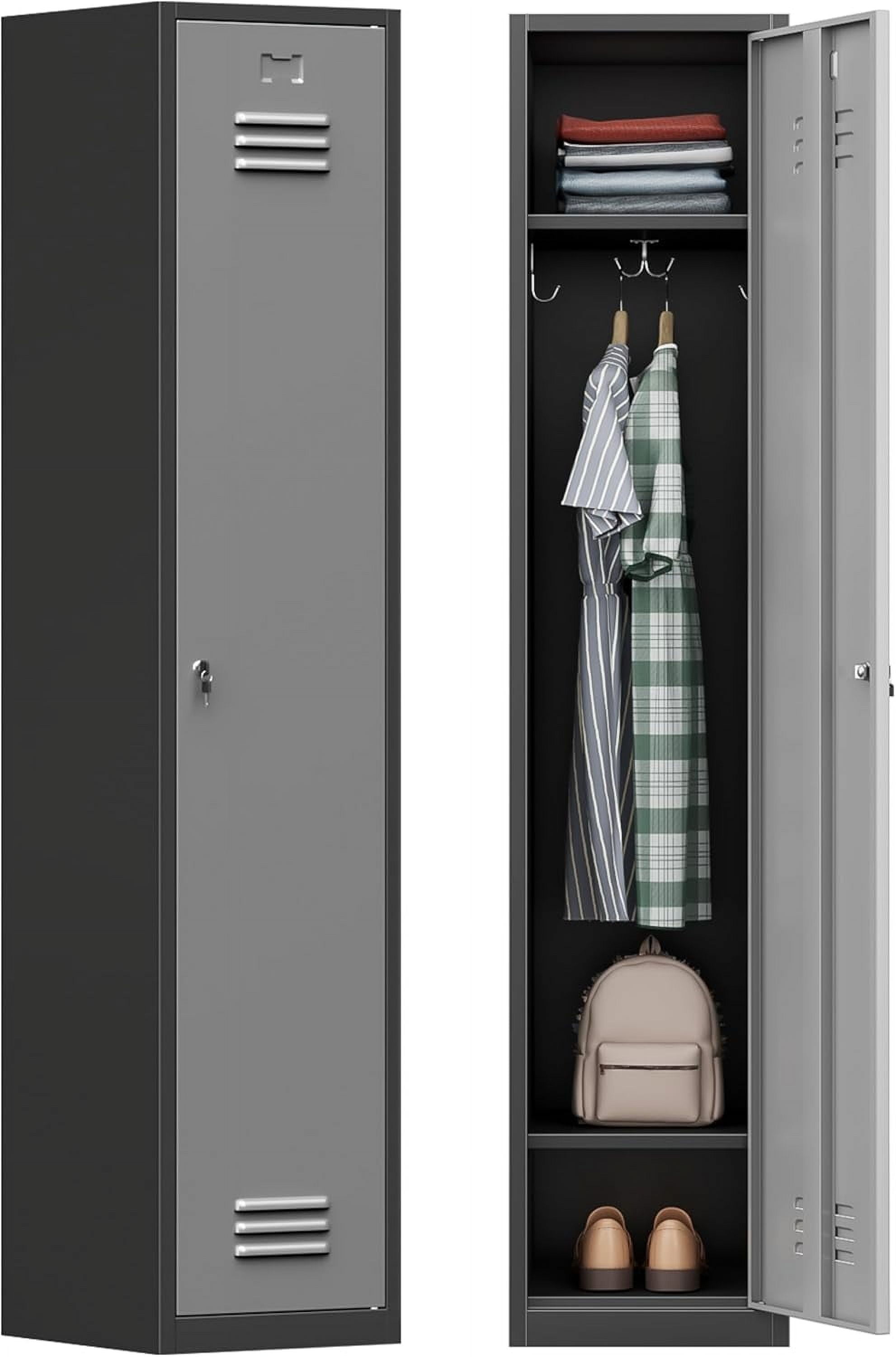 71" Metal Locker with Keys for Home,Gym,3 Tier Steel Office Storage ...