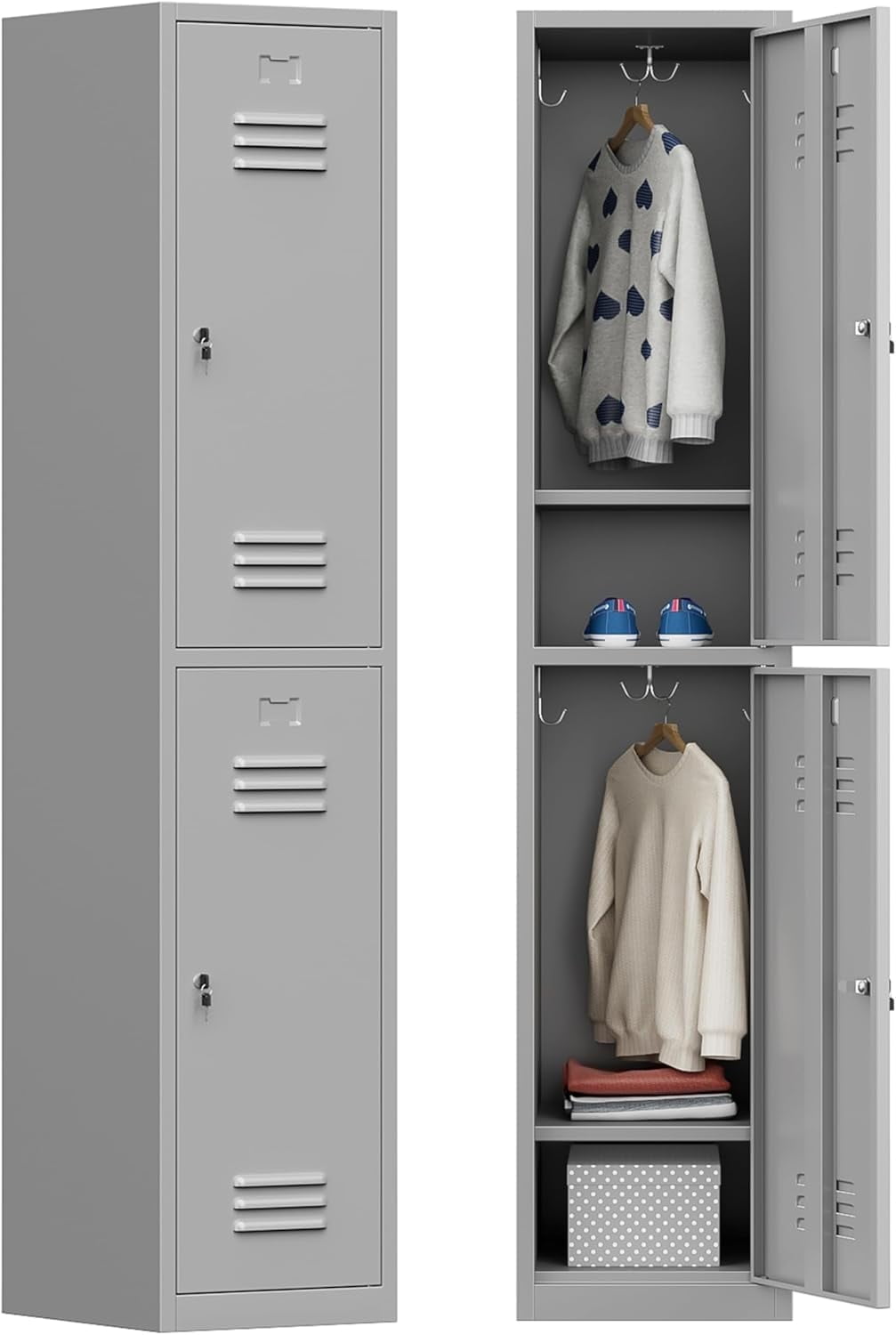 71" Metal Locker with Keys for Home,Gym,Steel Office Storage Locker ...