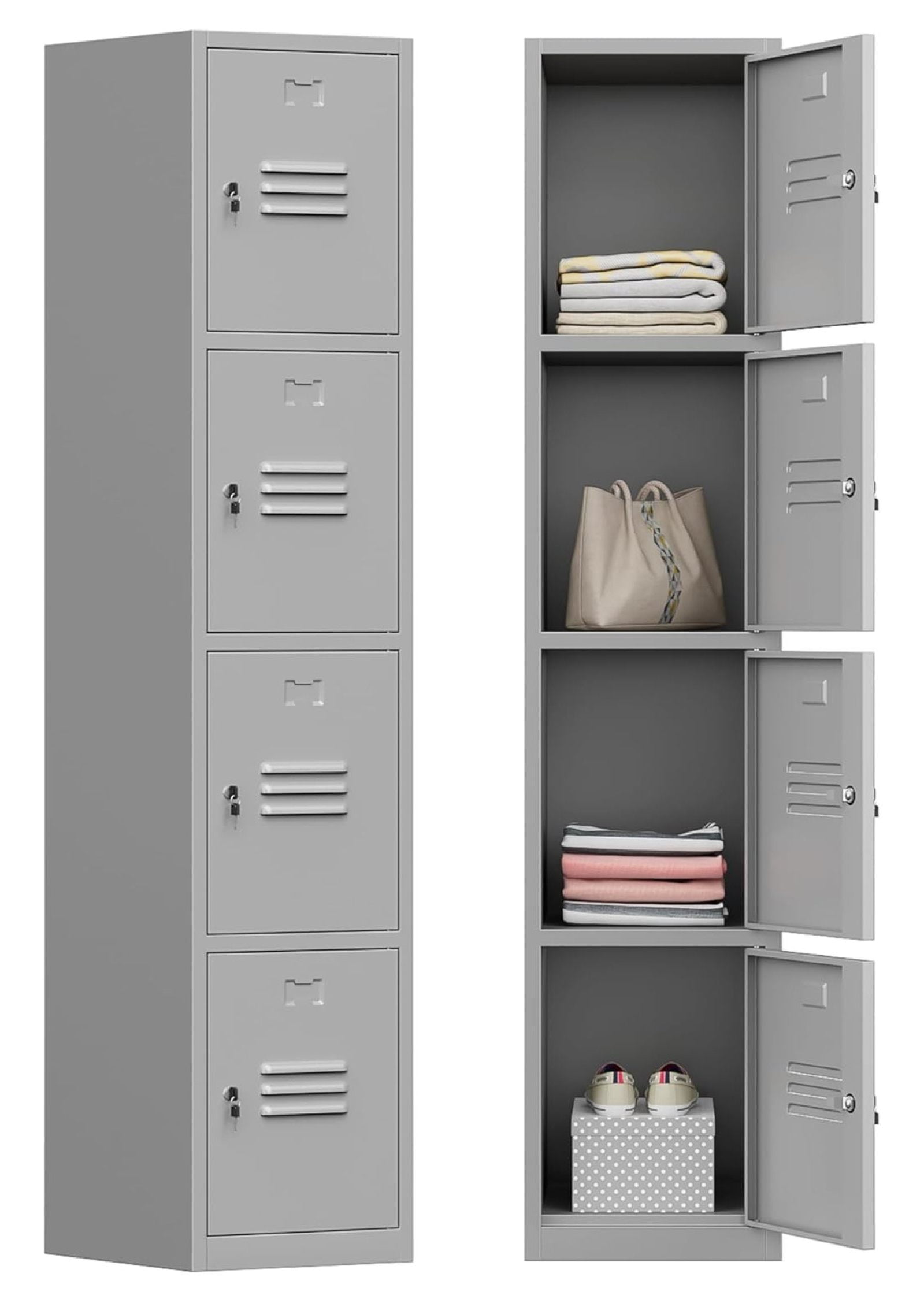 71'' Metal Locker with Keys for Home,Gym,Steel Office Storage Locker ...